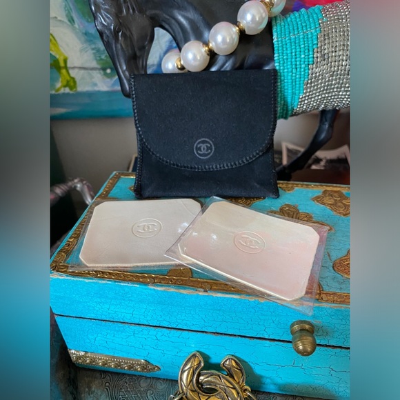 CHANEL | Accessories | Vintage Chanel Black Velvet Case With 2 Cc ...